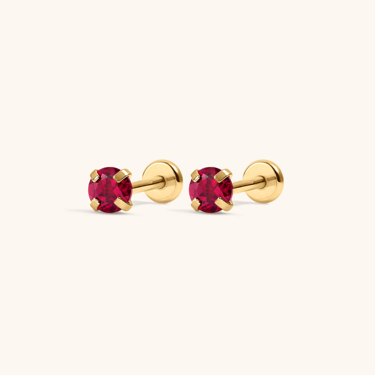 gold ruby earrings stud