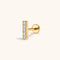 Pave Bar Push Pin Flat Back Earring