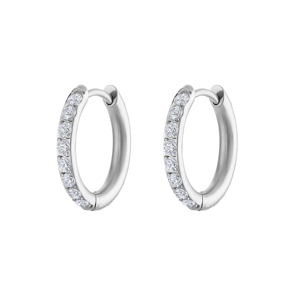 Eternity Hoop Earrings in Titanium | Maison Miru