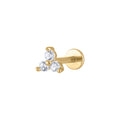 Crystal Trinity Threaded Flat Back Earring